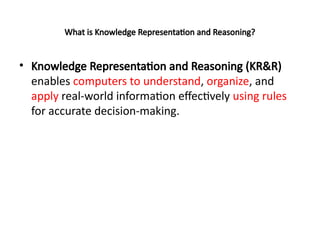 Knowledge Representation and Reasoning UNIT -I | PPTX