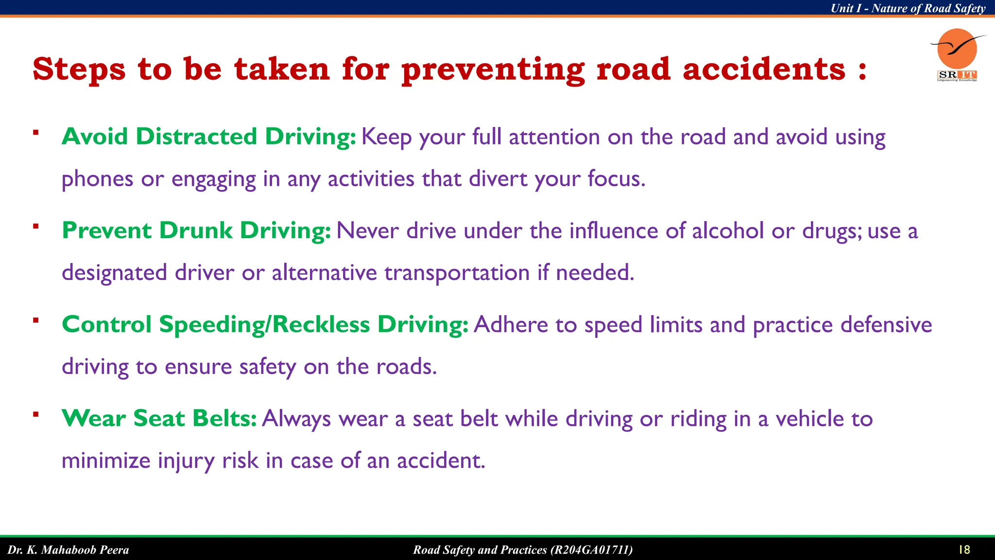 Road Safety and Practices (Road Safety and Practices) | PPTX