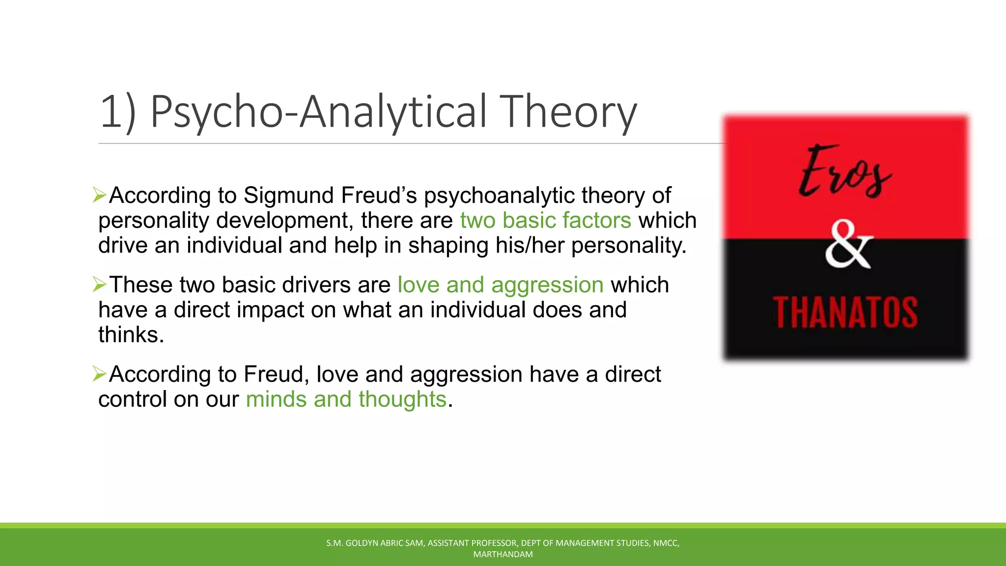 Theories of Personality-I - Psycho-Analytical Theories | PPTX
