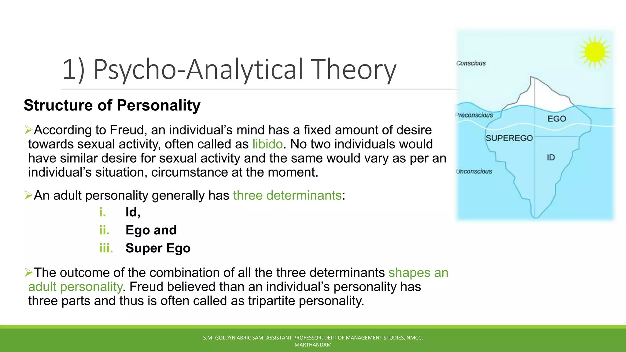 Theories of Personality-I - Psycho-Analytical Theories | PPTX