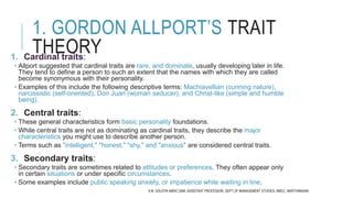 Theories of Personality-II - Trait Theories | PPT