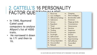 Theories of Personality-II - Trait Theories | PPT