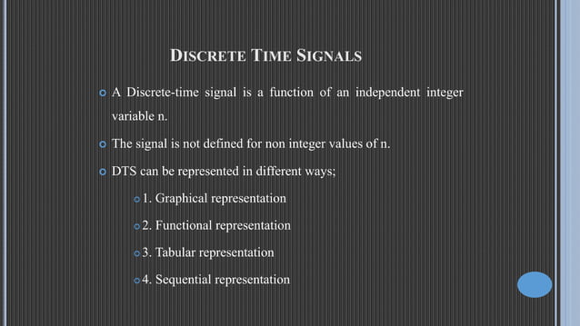 Representation of discrete time signals | PPTX