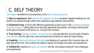 Theories of personality-III - Self Theory & Social learning theory | PPTX