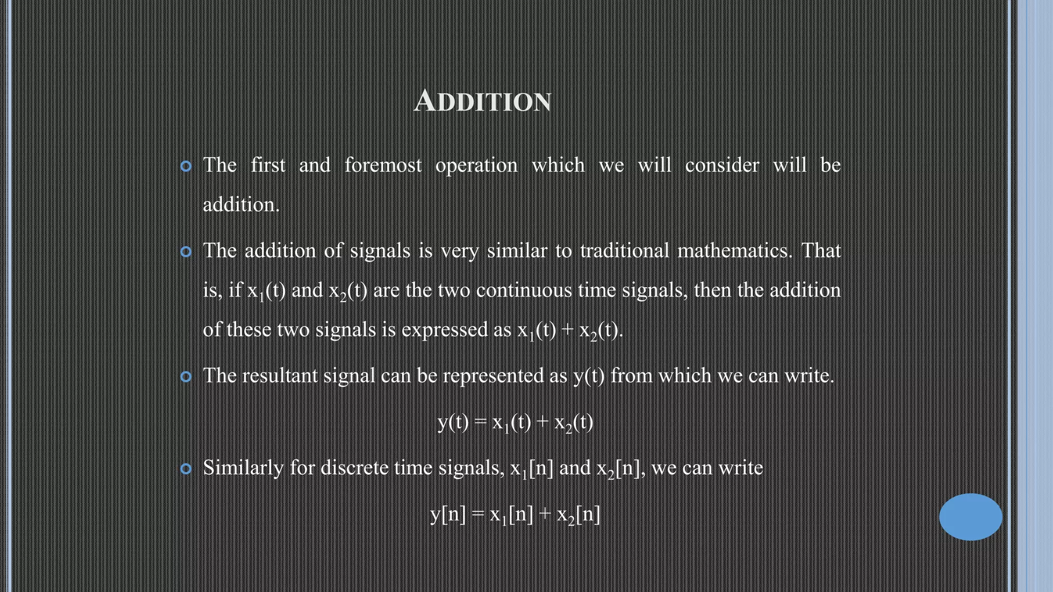 Operation on signals - Dependent variables | PPTX