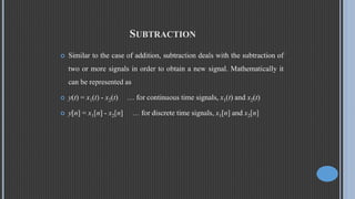 Operation on signals - Dependent variables | PPTX