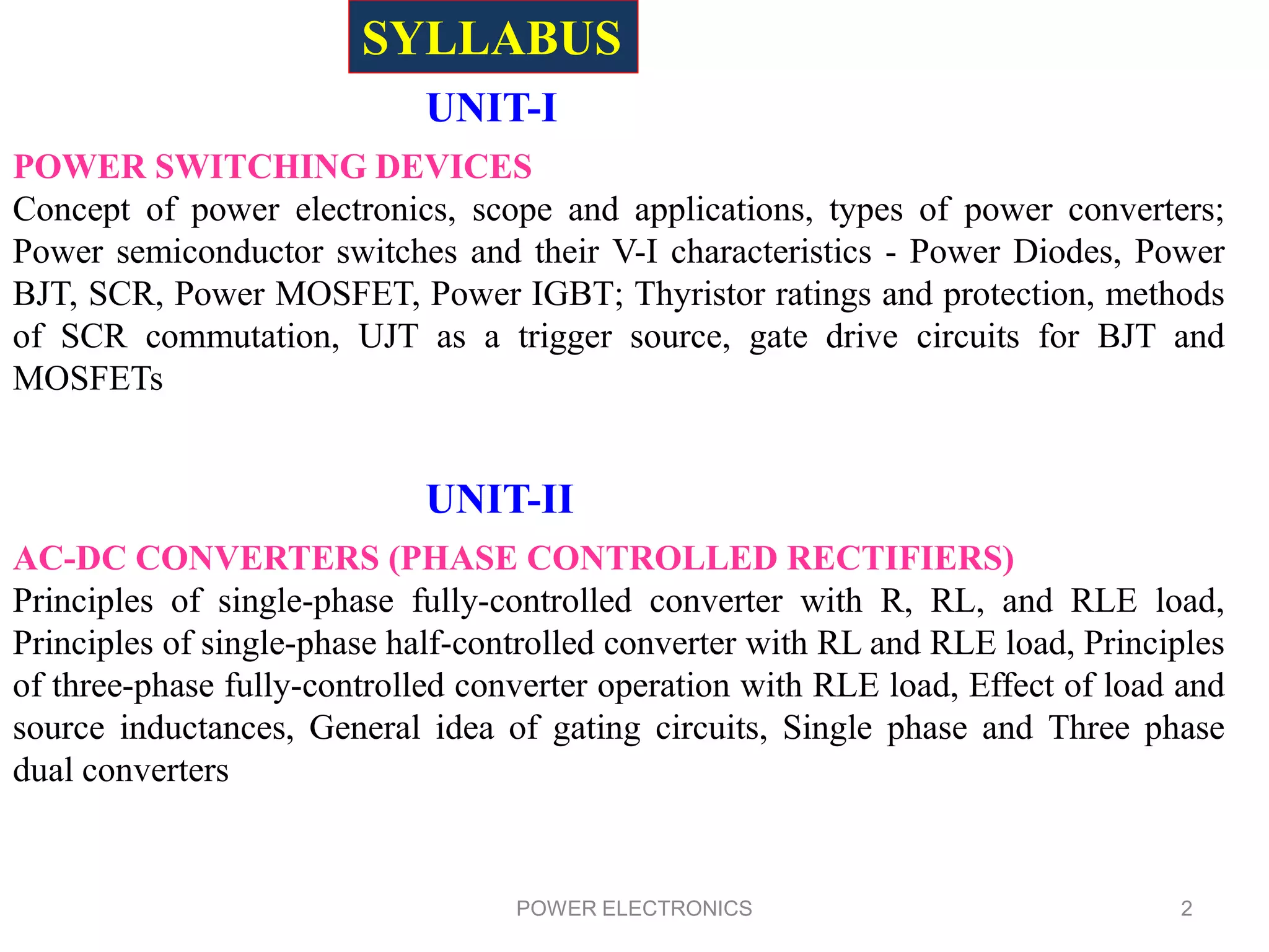 POWER SWITCHING DEVICES | PPT