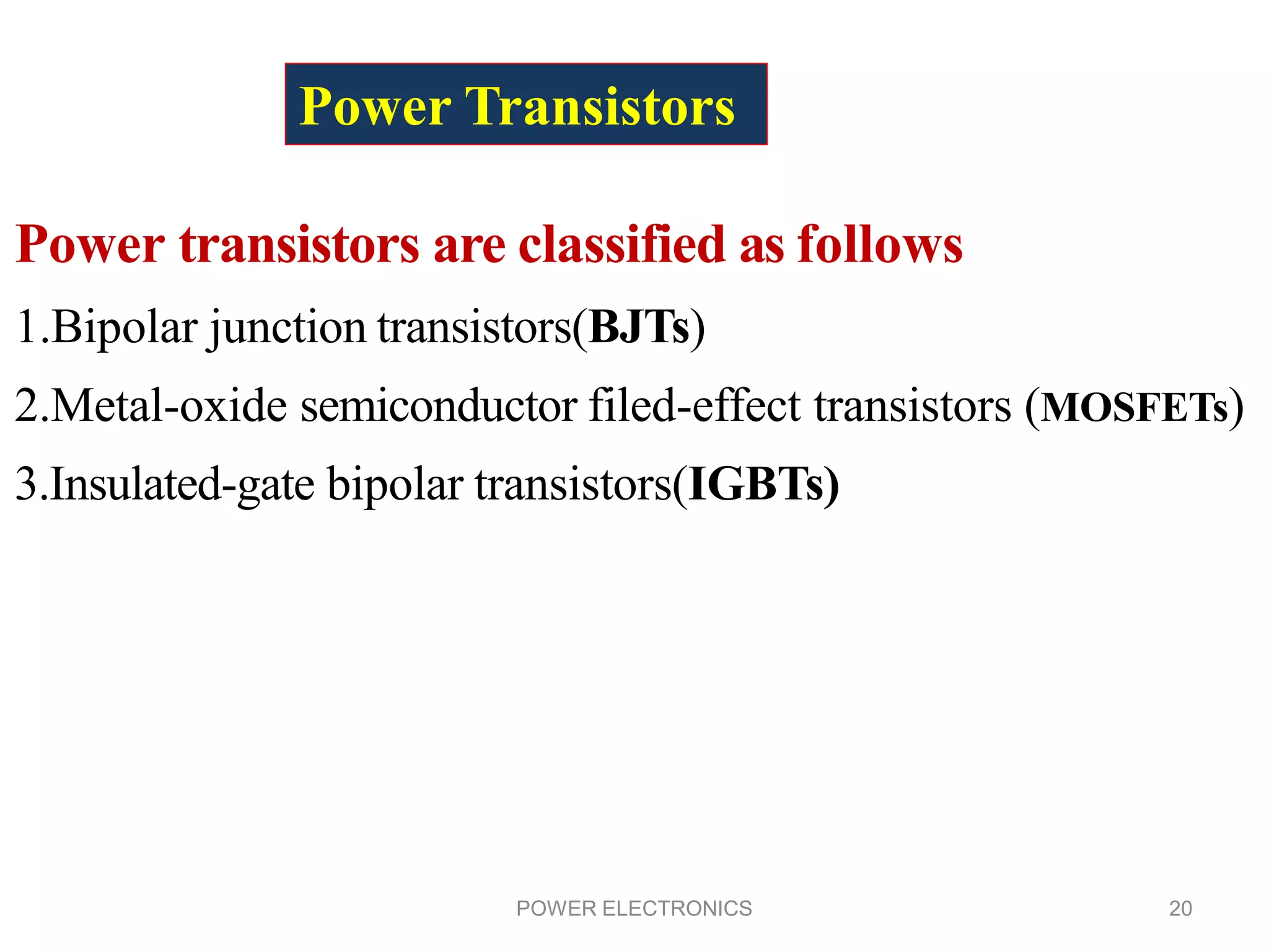 POWER SWITCHING DEVICES | PPT