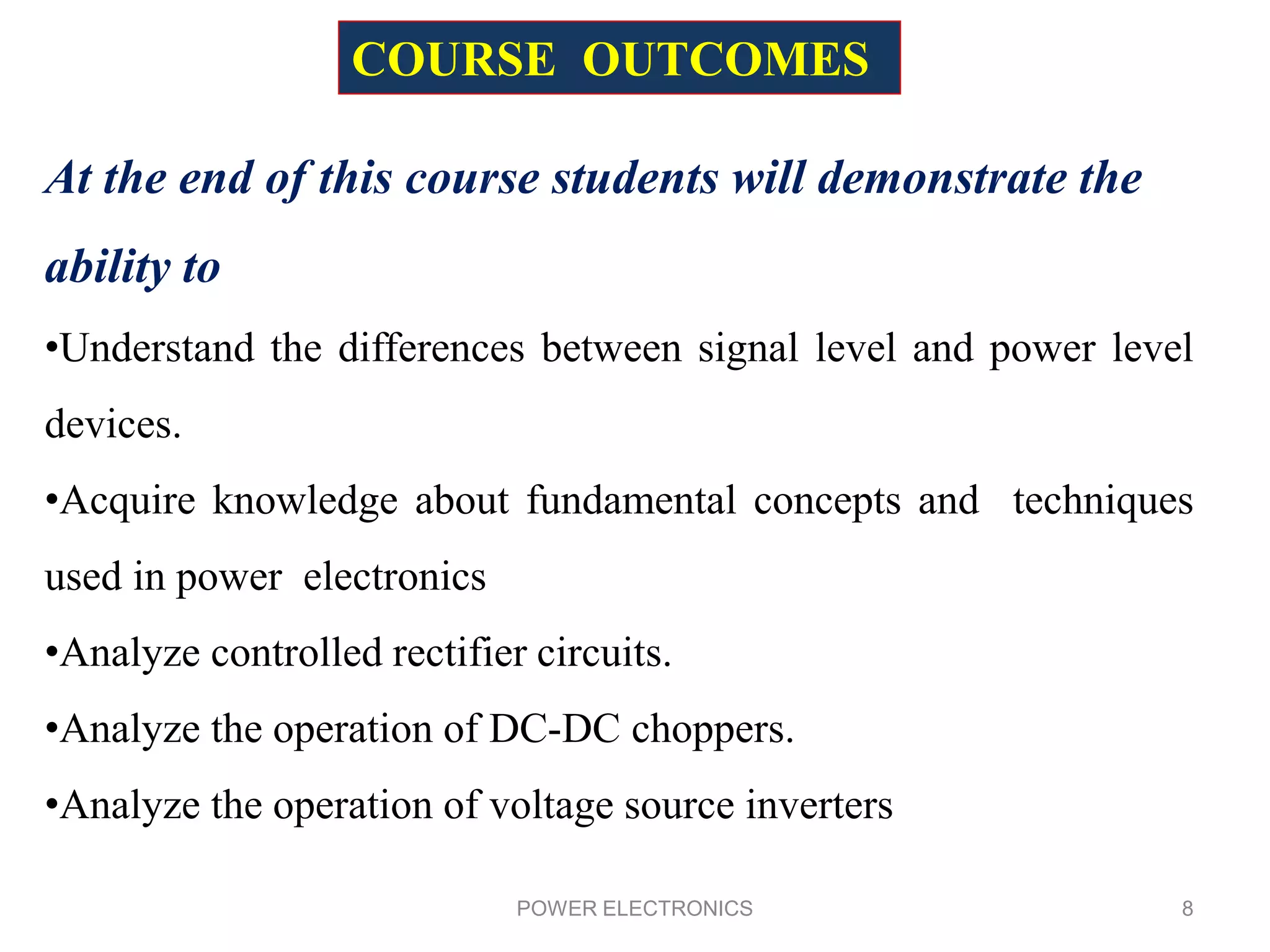 POWER SWITCHING DEVICES | PPT
