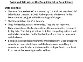 data science introduction defination,app | PPTX