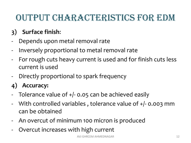 Electric Discharge machining Process | PPT
