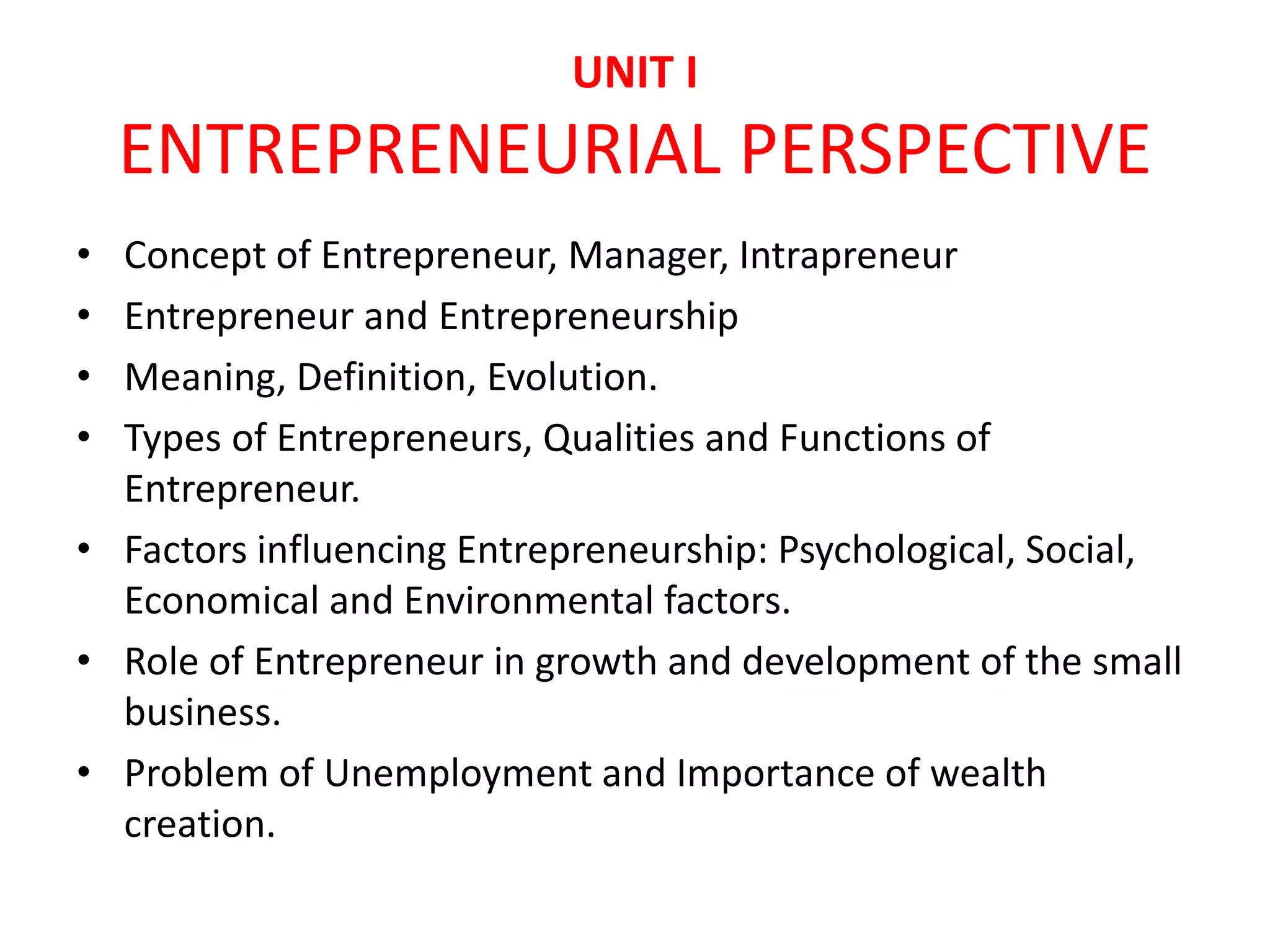 UNIT-I-Entrepreneurship Development BBA Sem IV.ppt