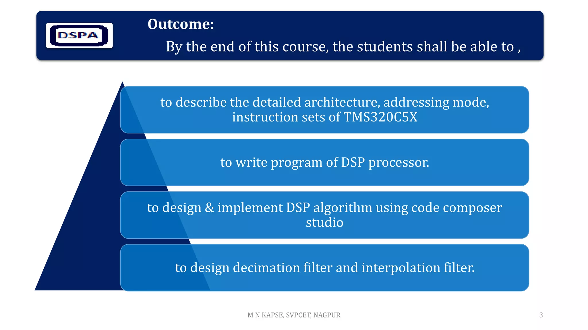 Unit I Fundamentals Of Programmable Dsp Processors Ppt