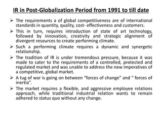 INDUSTRIAL RELATION Unit i - ir | PPTX
