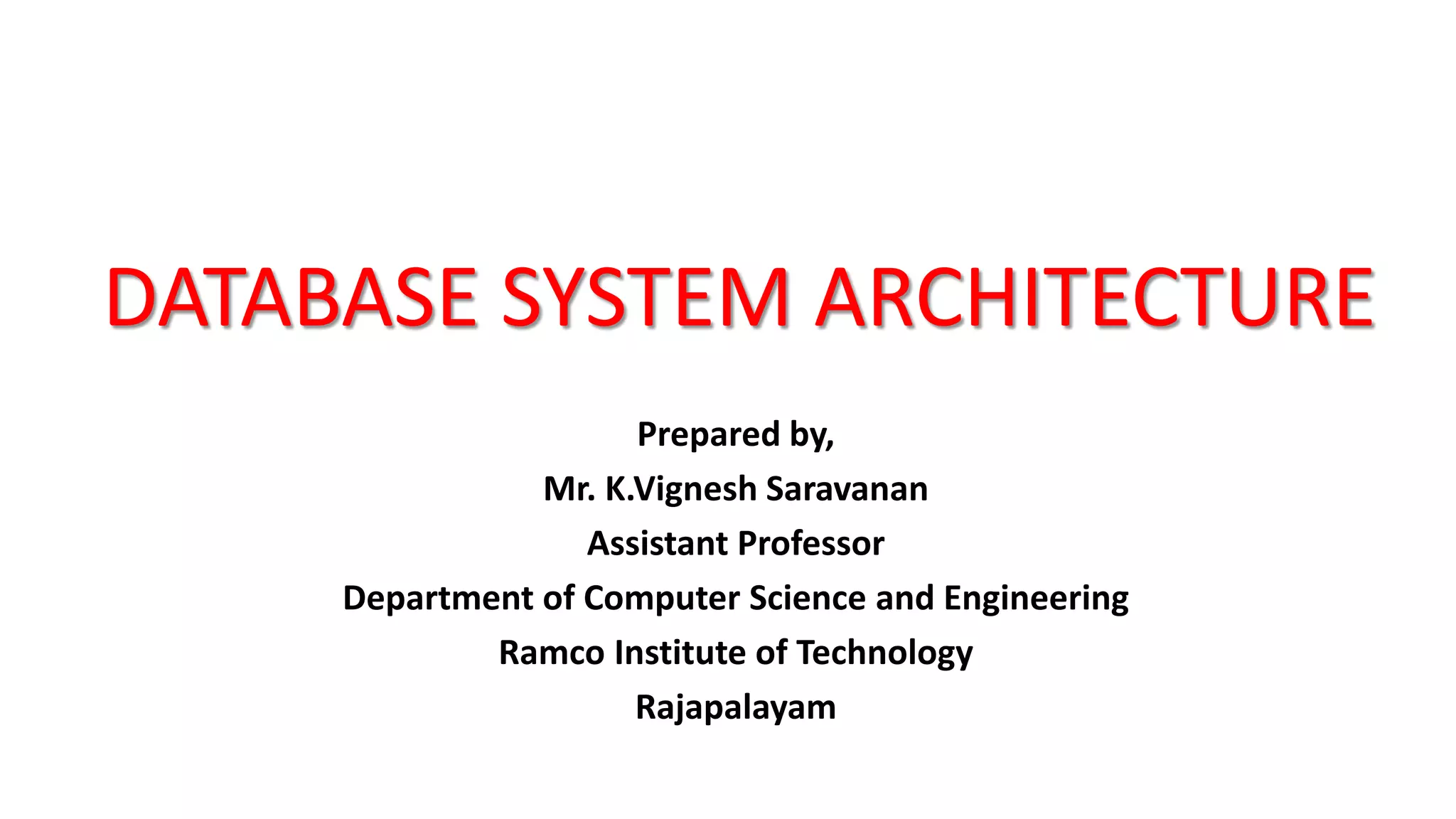 Database System Architecture Ppt