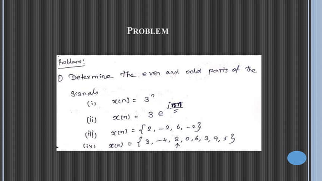 Even & Odd Signals |Solved Problems| | PPTX | Technology & Computing