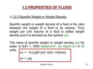 Unit i- properties of fluid | PDF