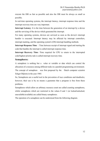 UNIT-I-RTOS and Concepts | DOC