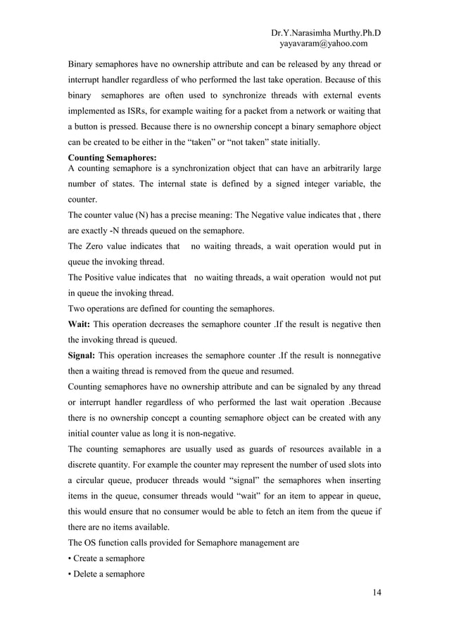 Unit I Rtos And Concepts Doc Operating Systems Computer Software And Applications