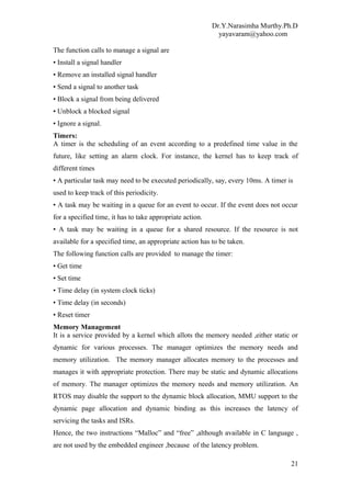 UNIT-I-RTOS and Concepts | DOC