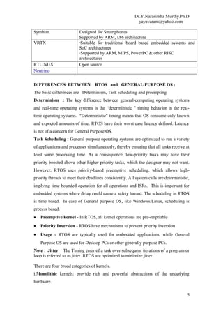 UNIT-I-RTOS and Concepts | DOC