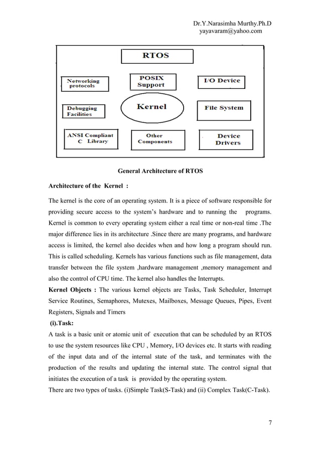 Unit I Rtos And Concepts Doc Operating Systems Computer Software And Applications