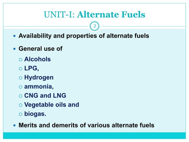 Alternative Fuels | PPTX | Power and Energy Industry | Industries