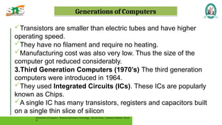 Generation of Computer with examples and their characteristics | PPTX