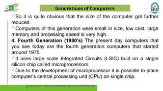 Generation of Computer with examples and their characteristics | PPTX