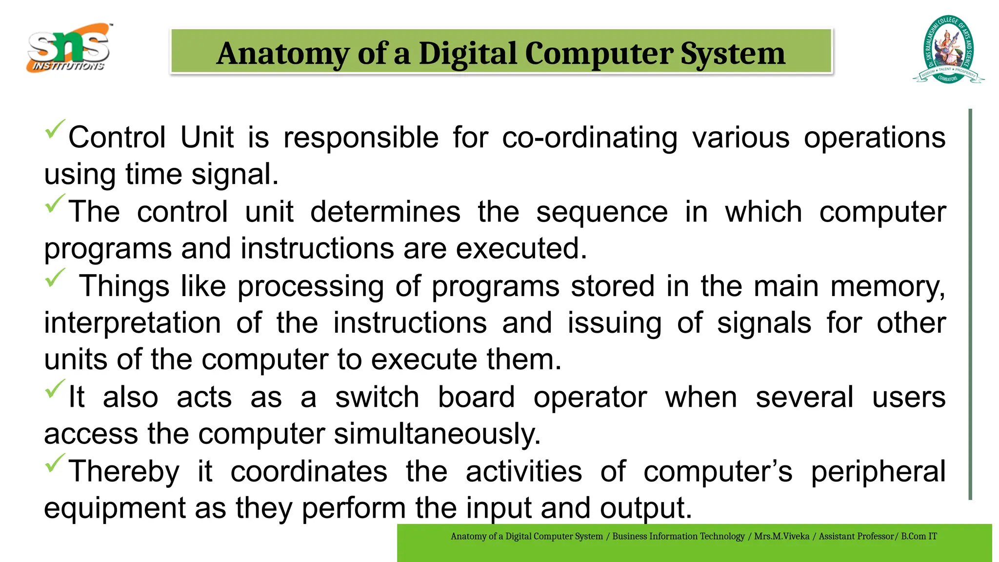 Anatomy of a Digital computer system and basics | PPT