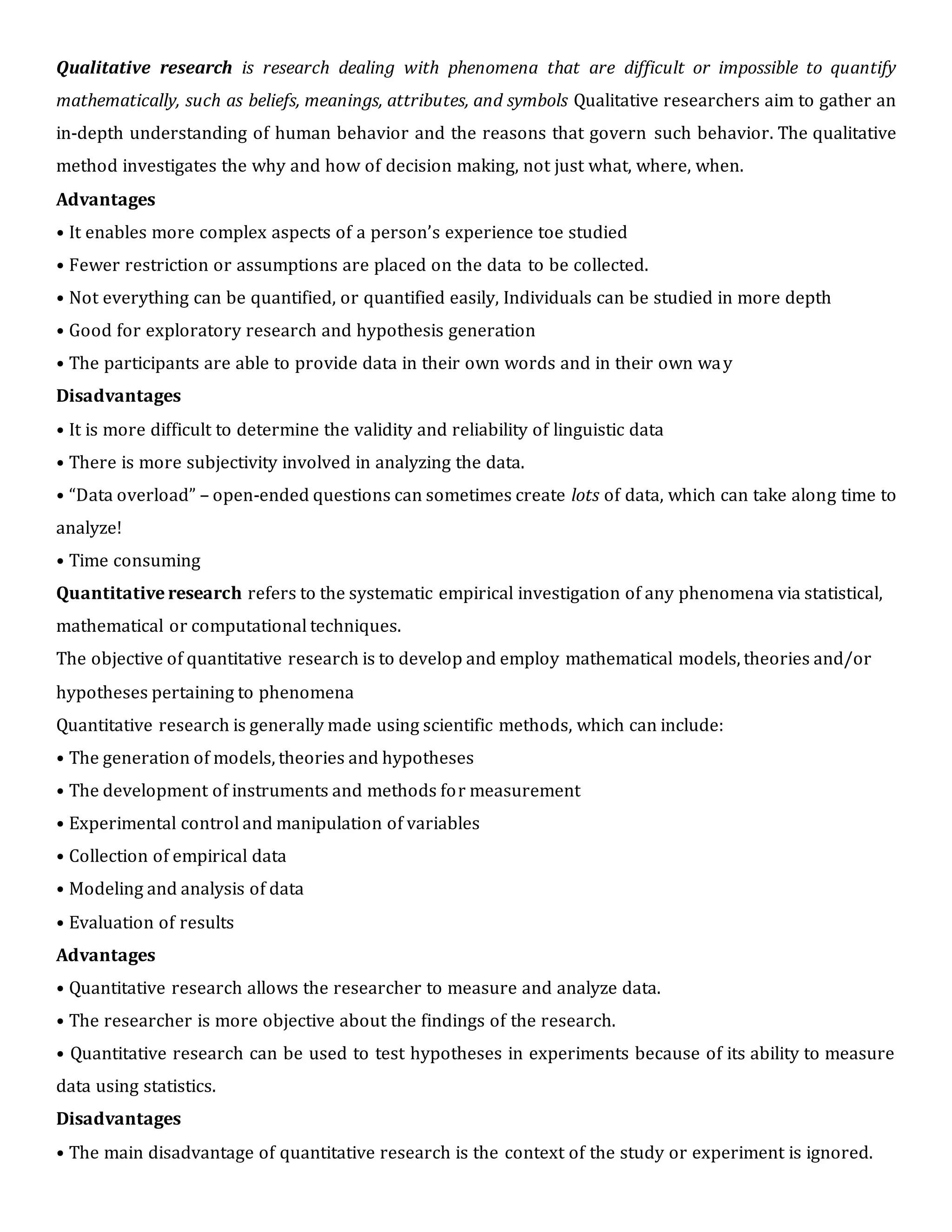 Business Research Methods Unit 1 | DOCX
