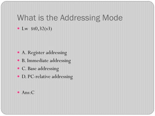 Unit i ca- mips addressing | PDF