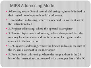 Unit i ca- mips addressing | PDF