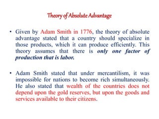 Classical trade theory | PPTX