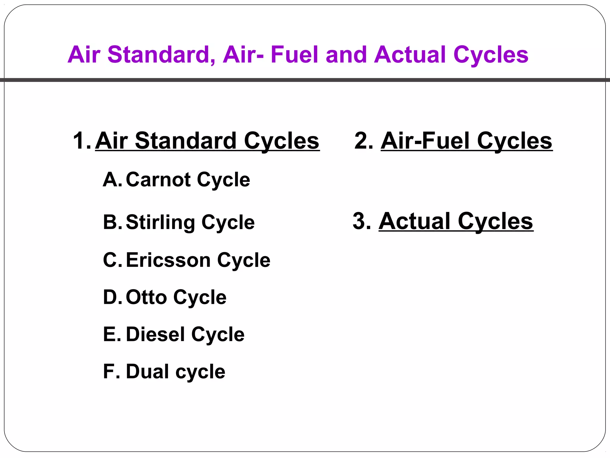 Acutal Cycles And Their Analysis Unit I Ppt