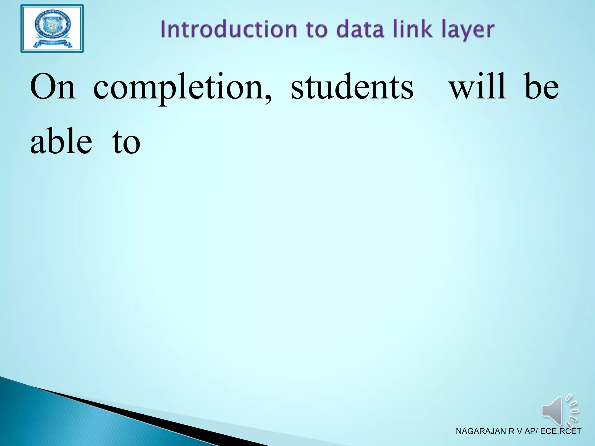 UNIT-I Data link layer.pptx | Computer Networking | Computing