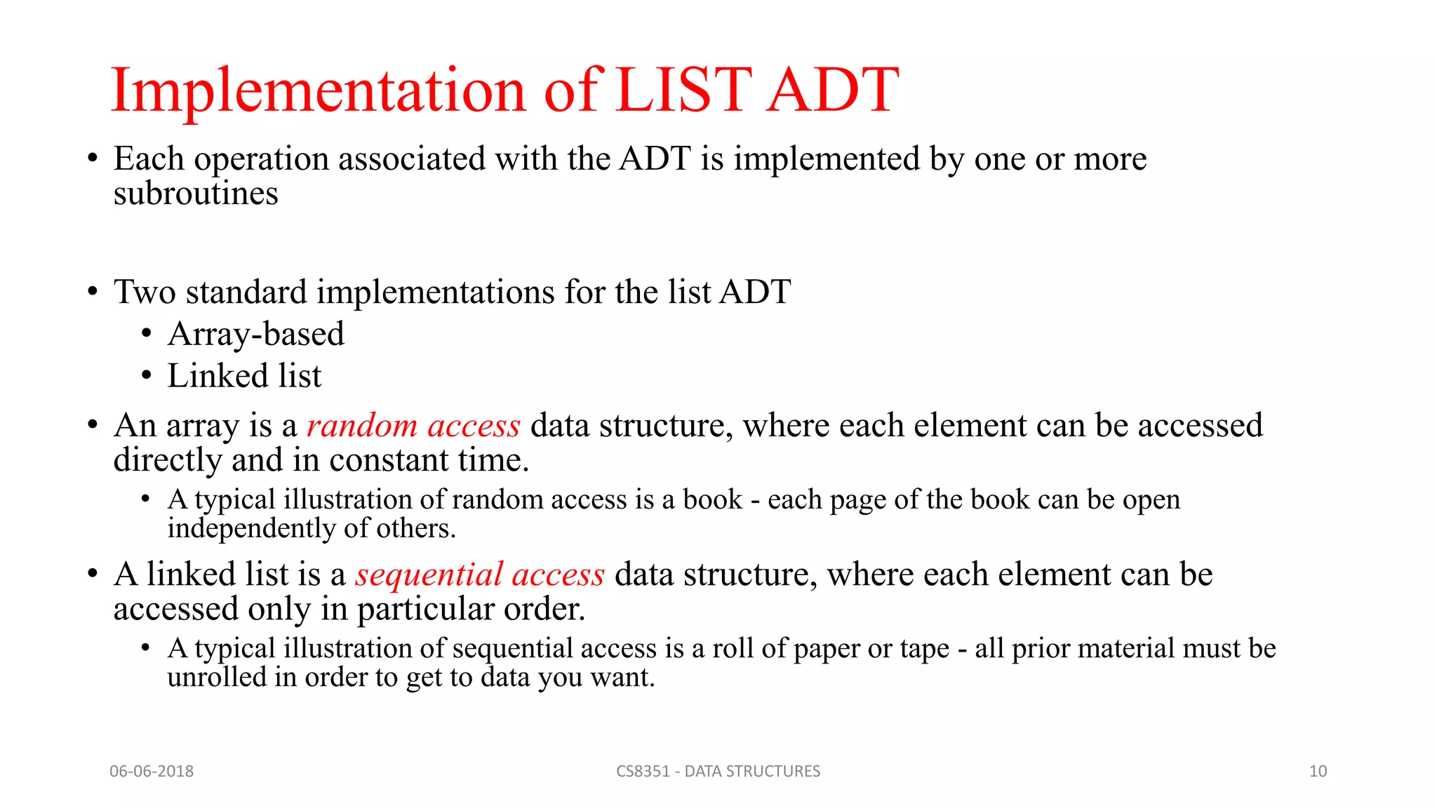 Data Structures (CS8391) | PPT