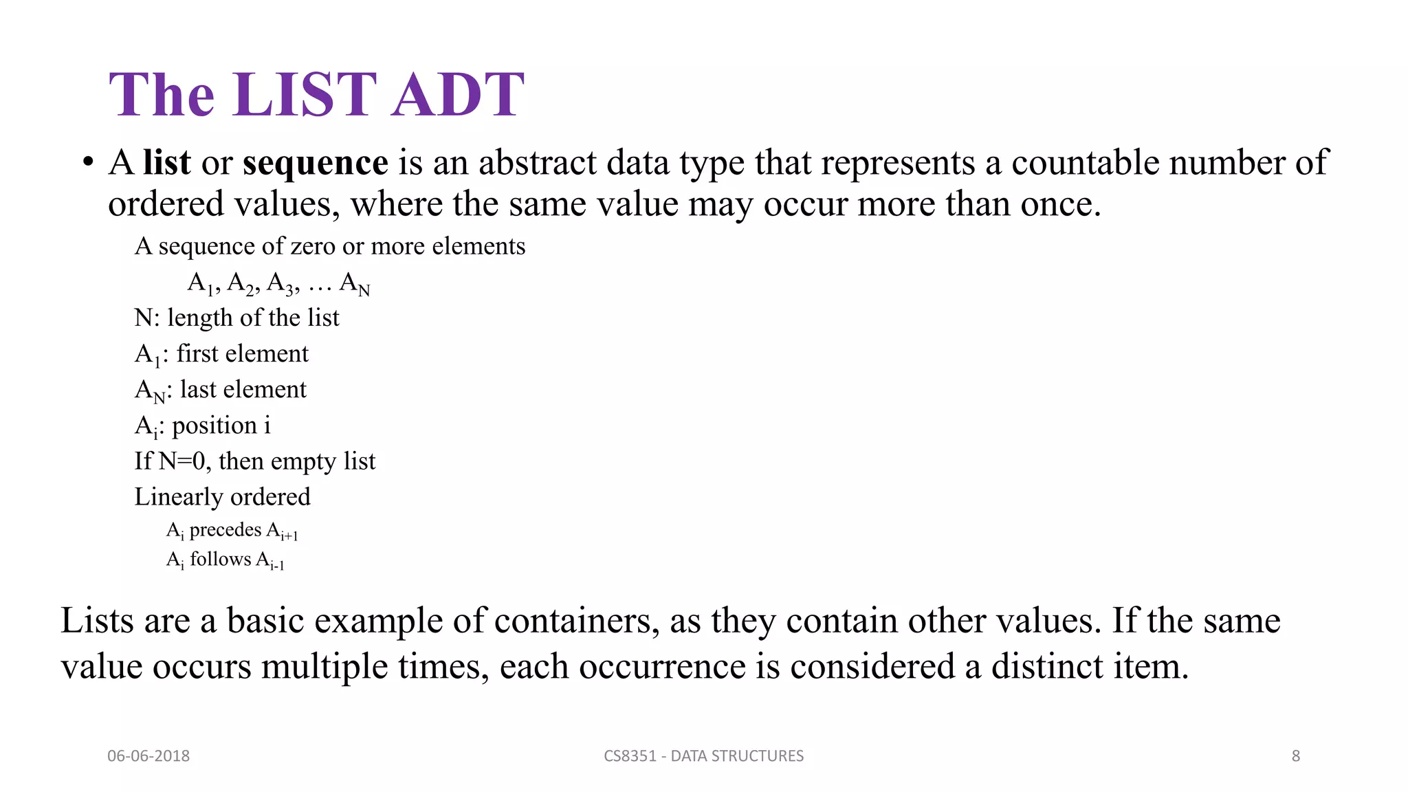 Data Structures (CS8391) | PPTX