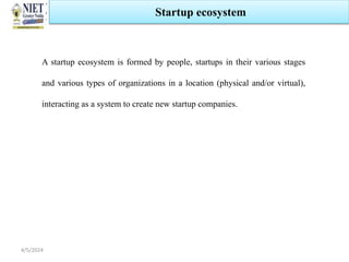 Introduction to start up ecosystem and landscape | PPTX