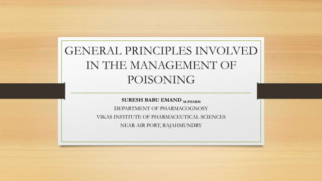 GENRAL PRINCIPLES OF POISONING.pptx | First Aid | Injuries