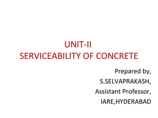 SERVICEABILITY OF CONCRETE | PPT