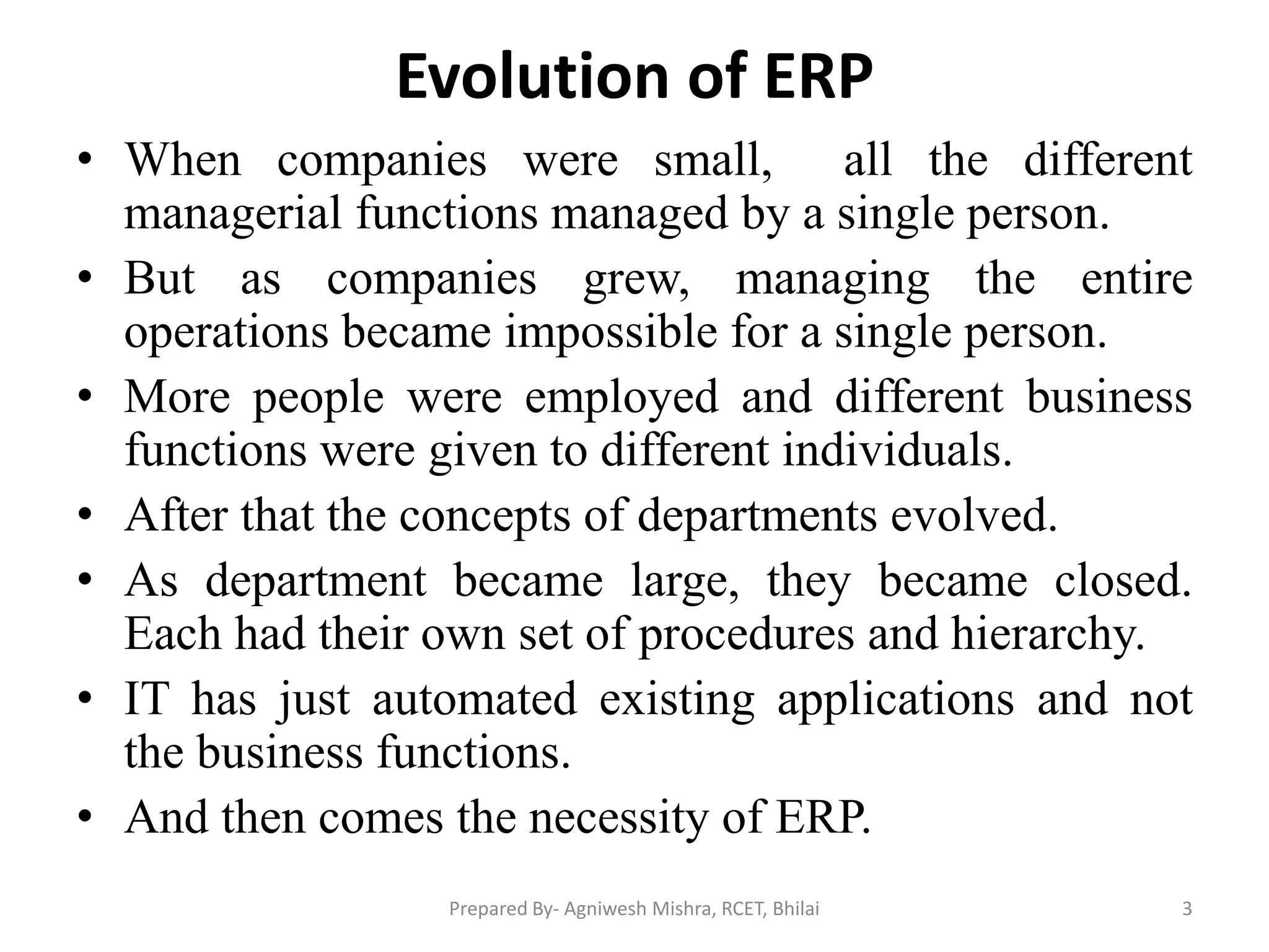 Enterprise Resource Planning(ERP) Unit – ii | PDF