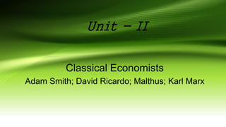 Classical Economists | PPT