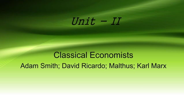 Classical Economists | PPT