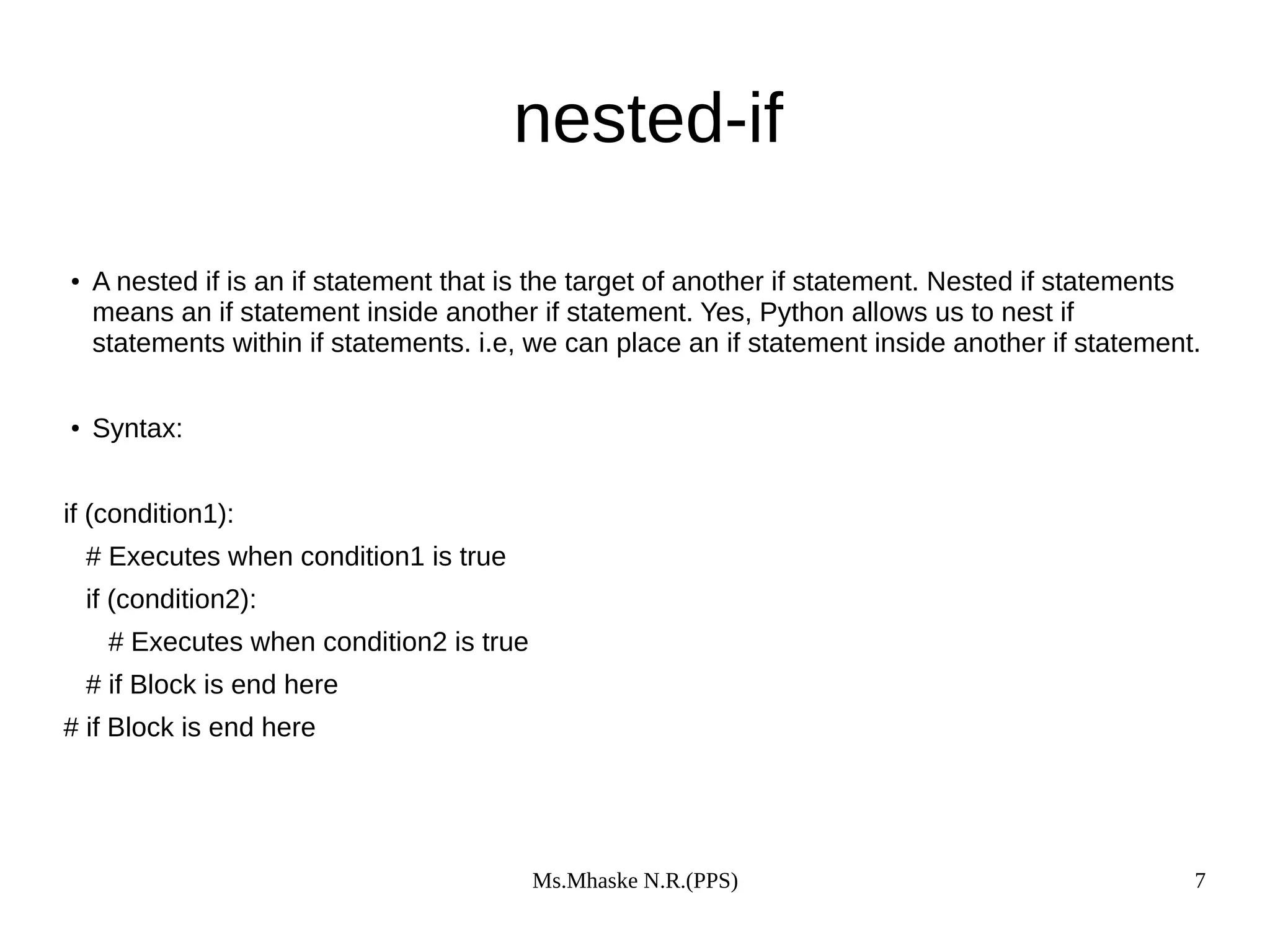 basic of desicion control statement in python | PDF