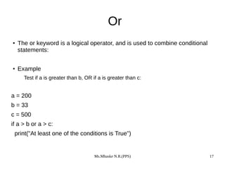 basic of desicion control statement in python | PDF