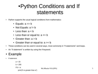 basic of desicion control statement in python | PDF