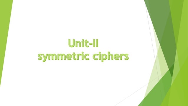 Network Security(Symmetric Ciphers) | PPT