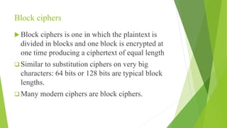 Network Security(Symmetric Ciphers) | PPT
