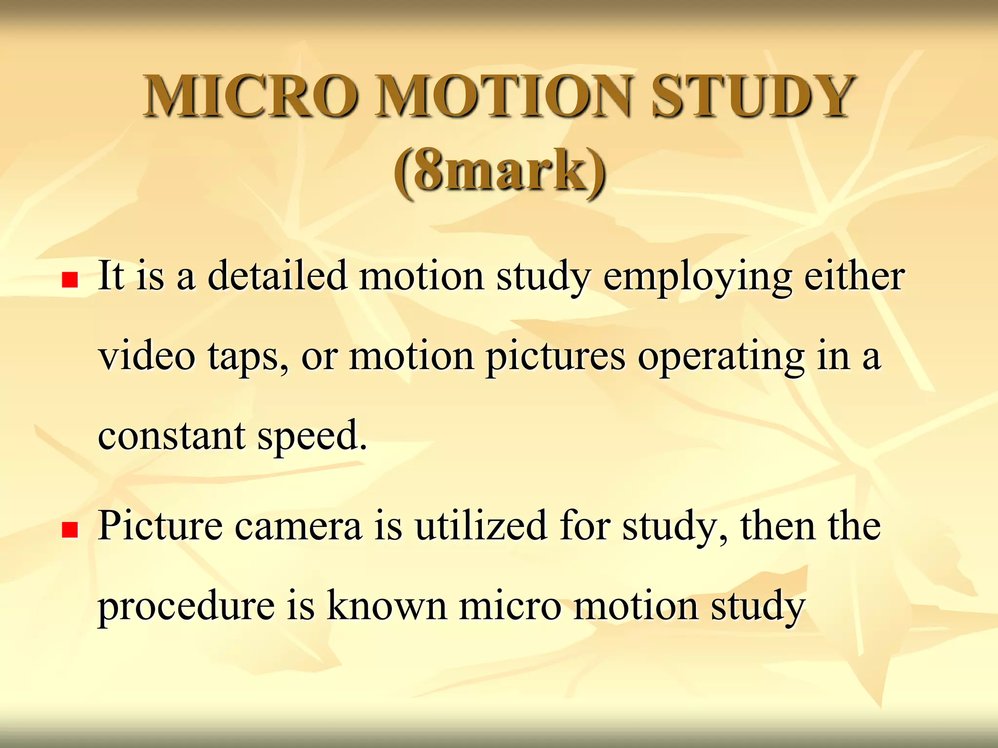 PPC-Unit II- WORK STUDY | PPT